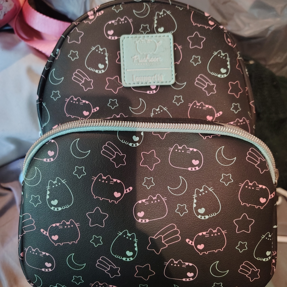 Pusheen Kids Backpack - Black With Pink And Mint Acce… - Gem